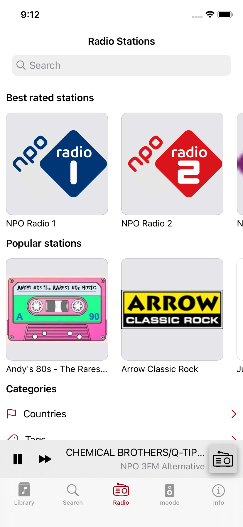 First radio browser screens - Rigelian